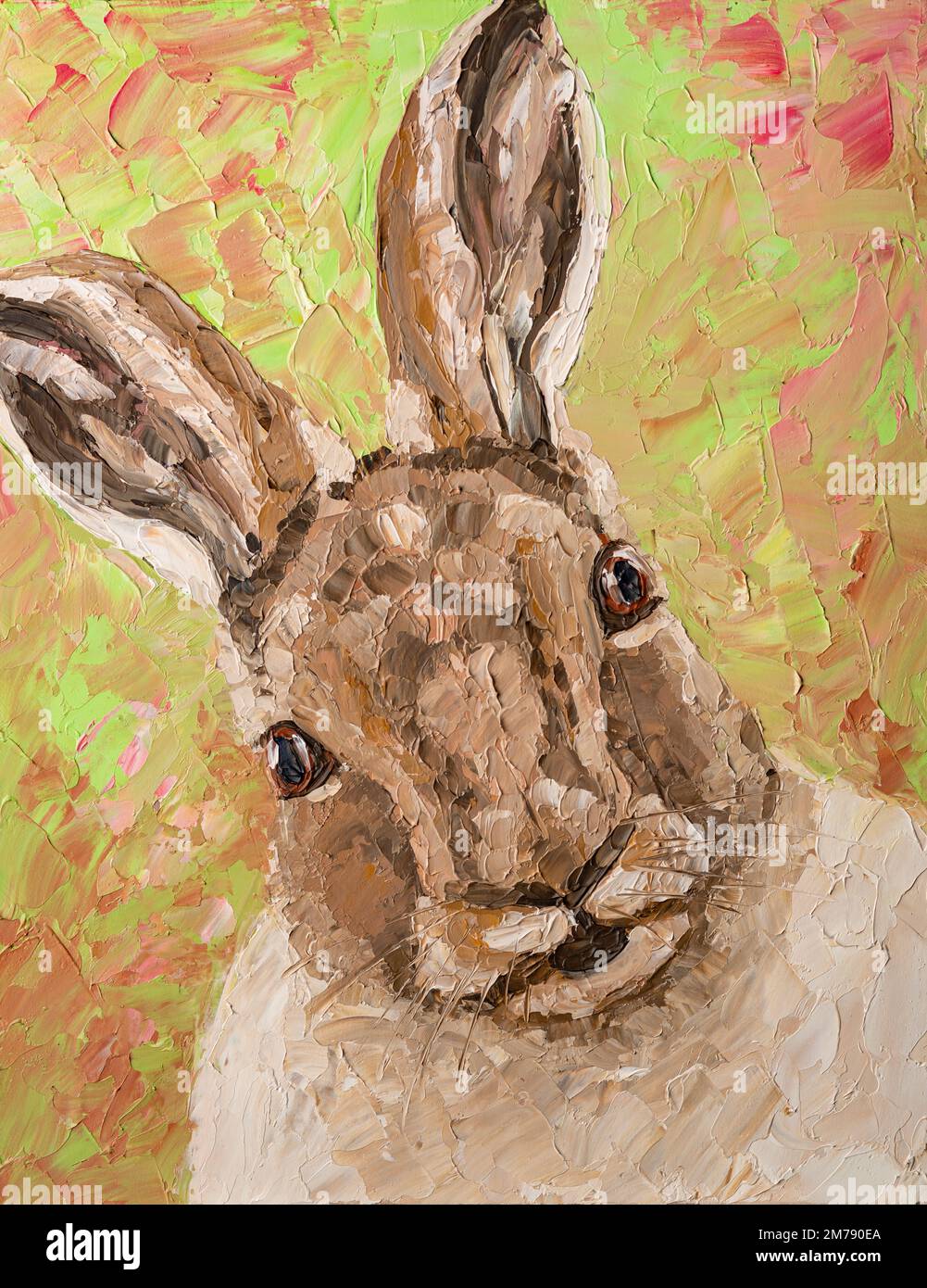 Funny March Hare, oil painting Stock Photo - Alamy