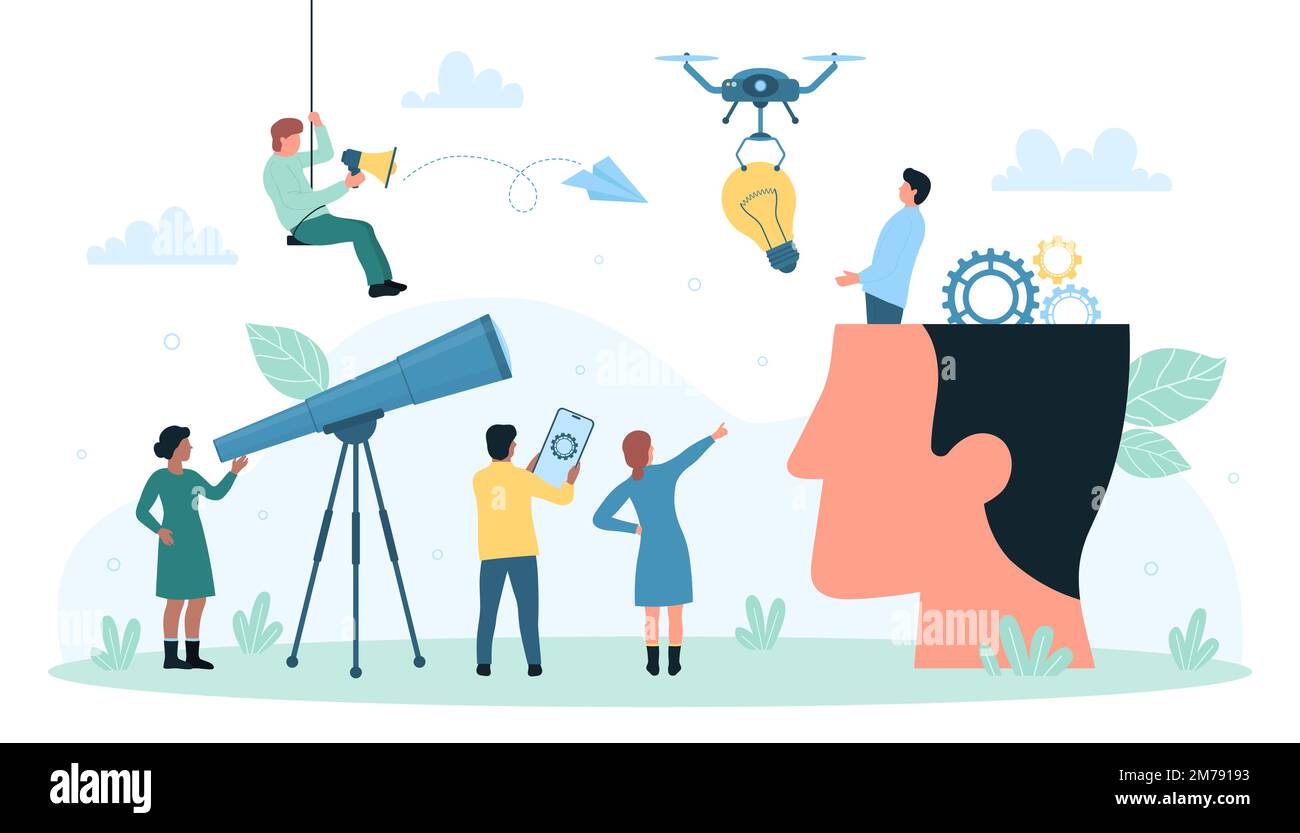 Brainstorm solution with innovation smart technology vector ...