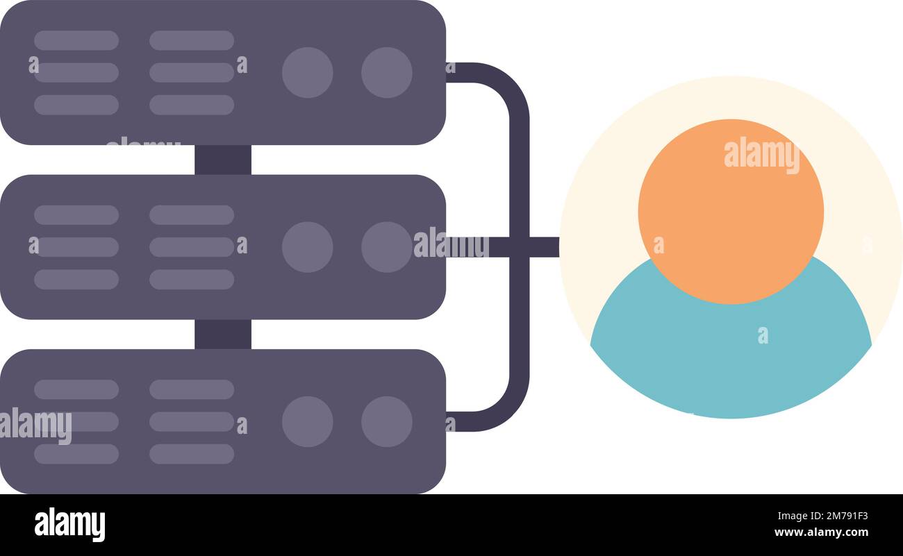 Server client icon flat vector. Platform system. Account strategy ...