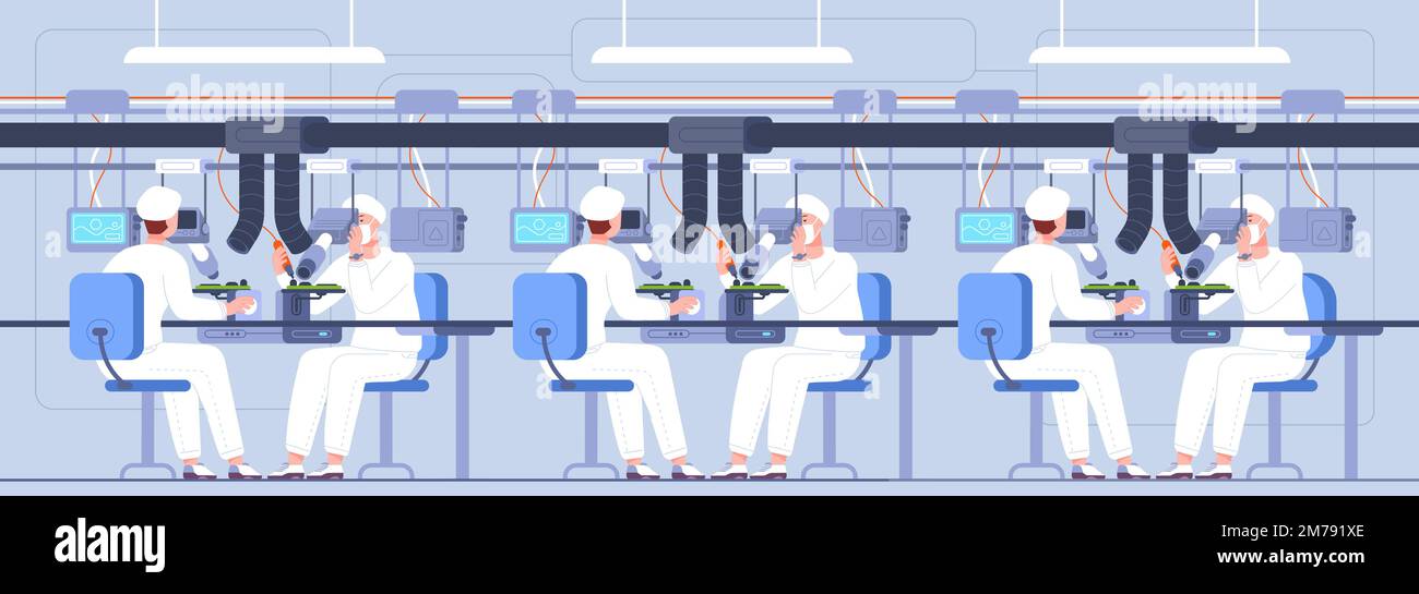 Pcb Assembly Workers With Oscilloscope Soldering Working On Factory Electronics Production Line