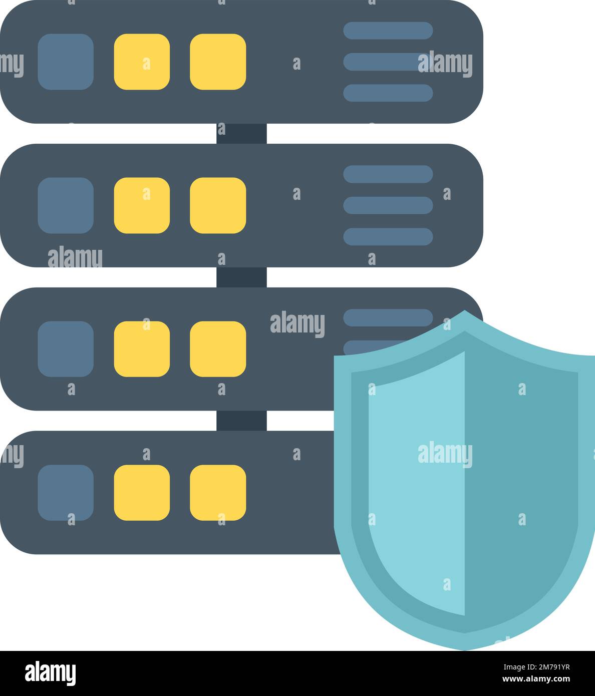 Secured server icon flat vector. Platform system. Account strategy ...