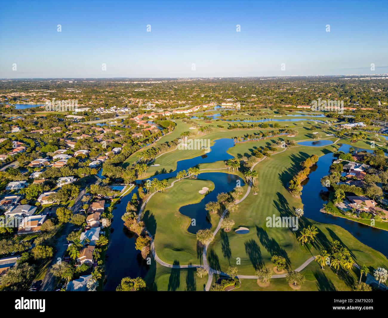 Plantation, FL, USA - January 6, 2022: Aerial photo of the Lago Mar ... Plantation, FL, USA - January 6, 2022: Aerial photo of the Lago Mar ...