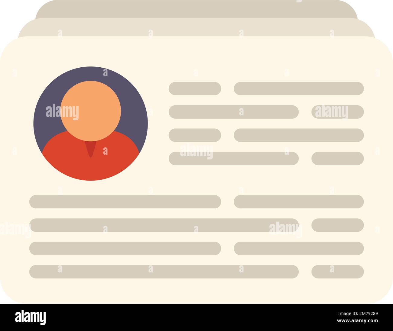 Newspaper client icon flat vector. Platform system. Know account ...