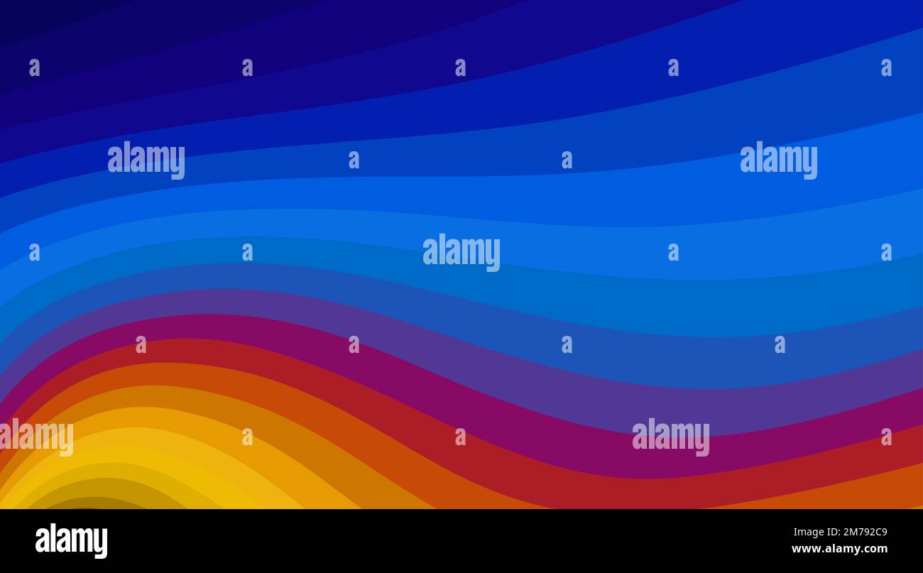 Abstract striped background with navy blue and yellow color wavy lines ...