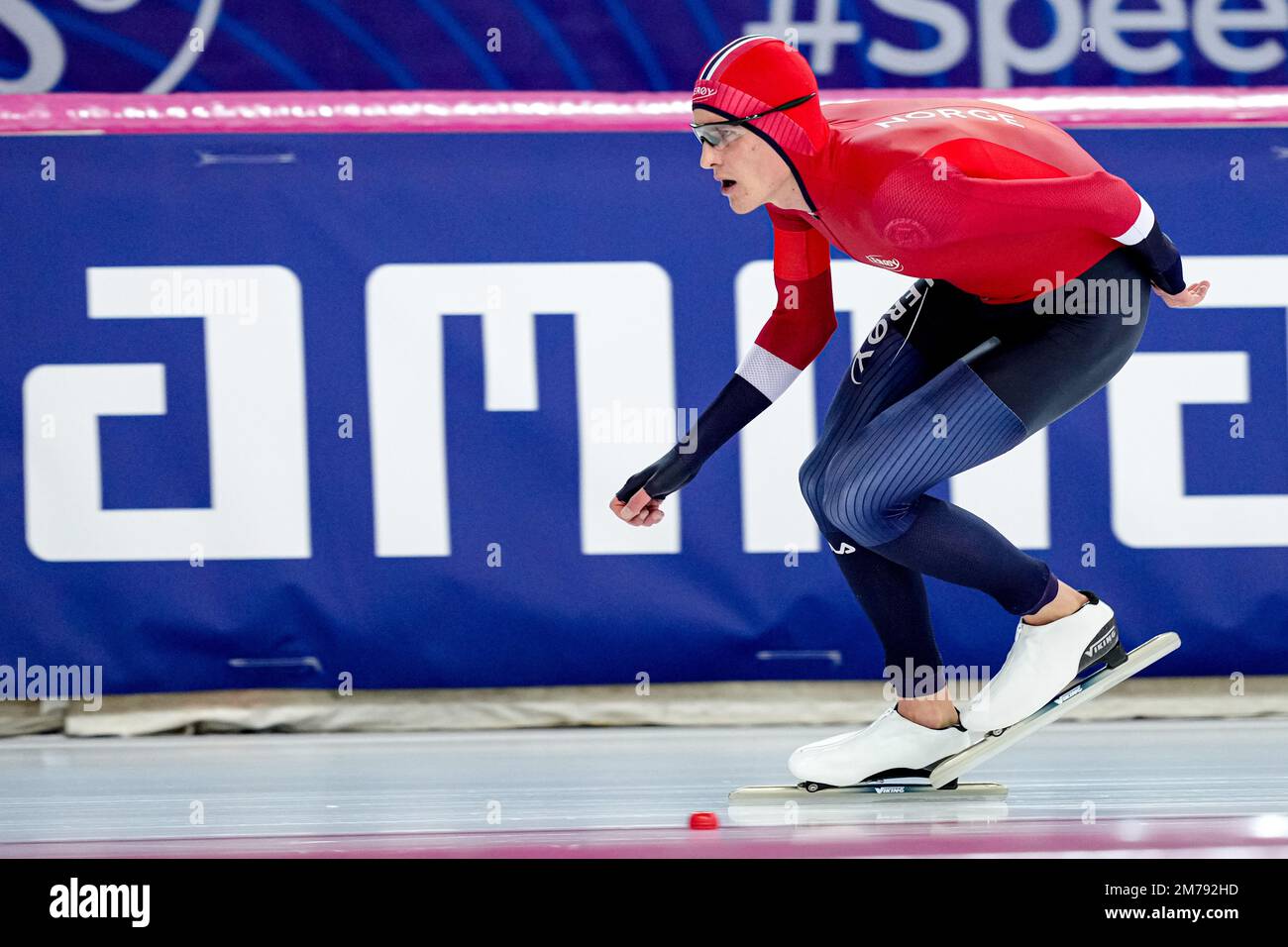 HAMAR, NORWAY - JANUARY 8: Sigurd Henriksen of Noway competing on the ...