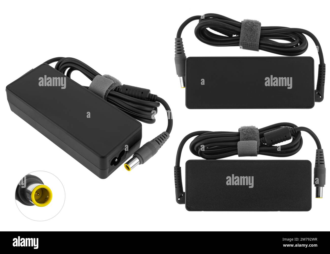 power adapter for a laptop, a spare part for a computer, on a white ...