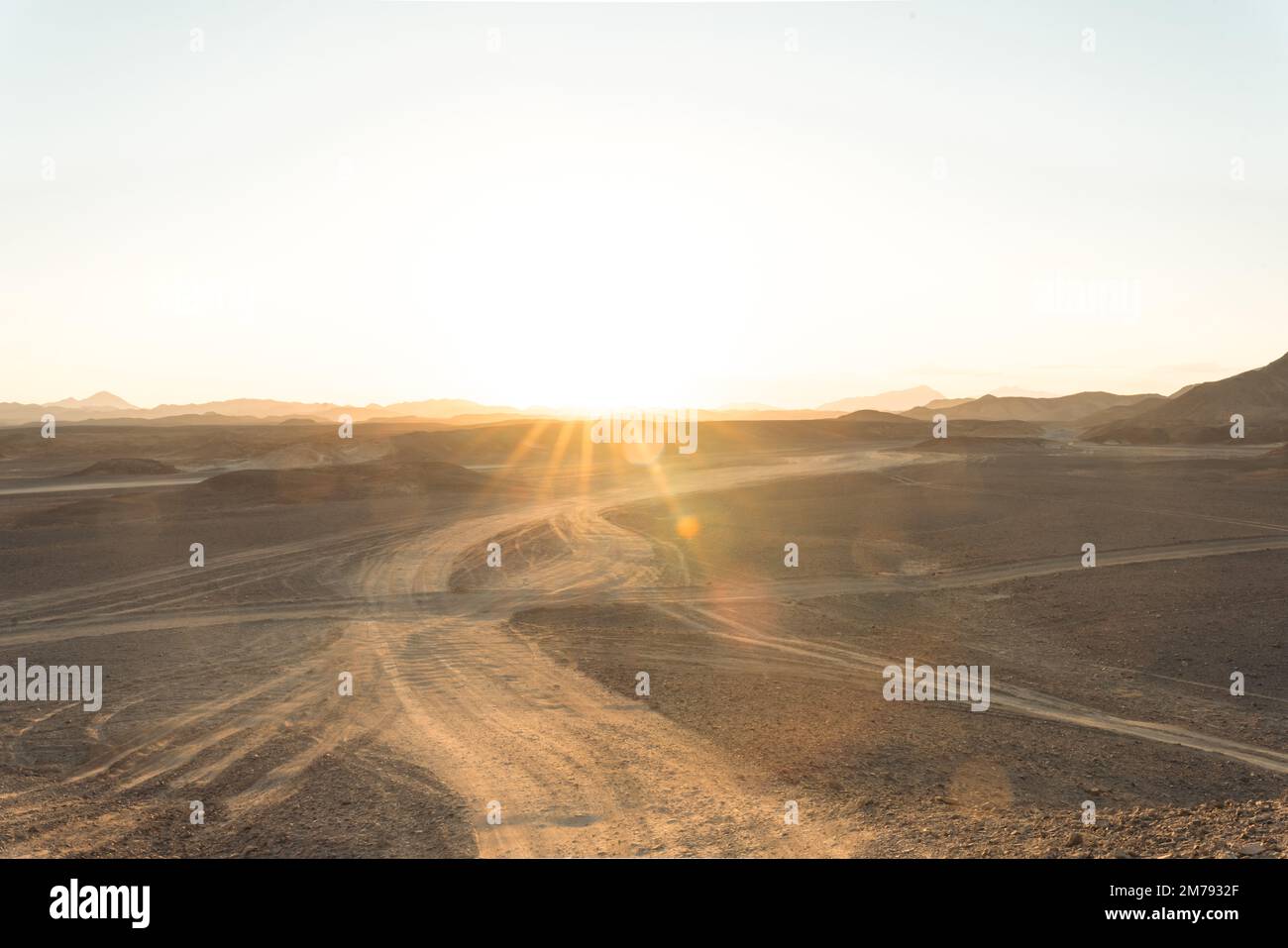 Wonderful sunset in the marsa alam desert in egypt Stock Photo - Alamy