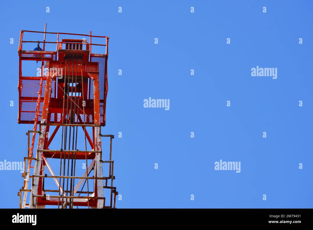 Oil Drilling rig and clear blue sky at the background Stock Photo - Alamy