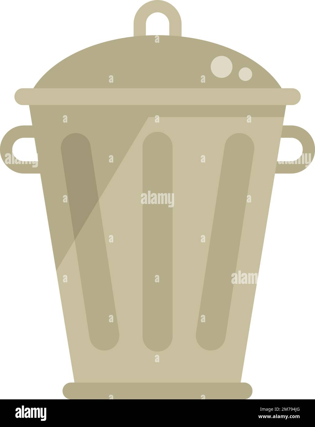 Steel recycle bin icon flat vector. Reduce trash. Ecology rubbish ...