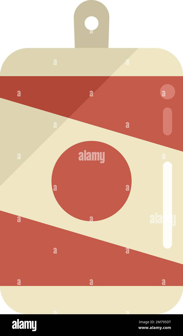 Trash tin can icon flat vector. Waste recycle. Metal reuse isolated ...
