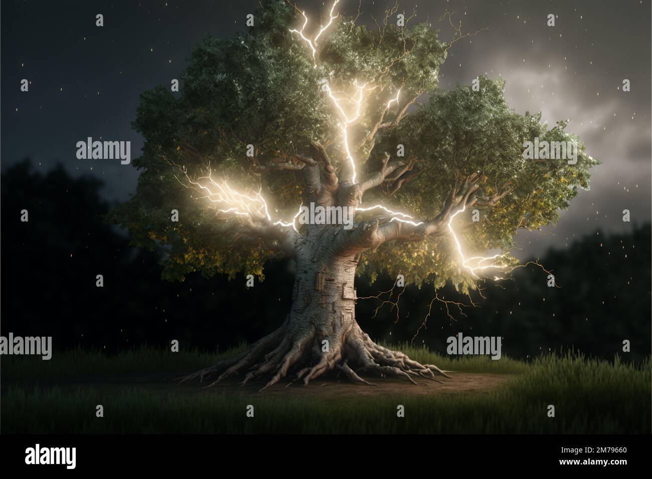 Lightning hitting a tree hi-res stock photography and images - Alamy