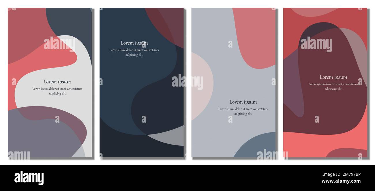 Abstract wavy set background. Design with dark color. Vector ...