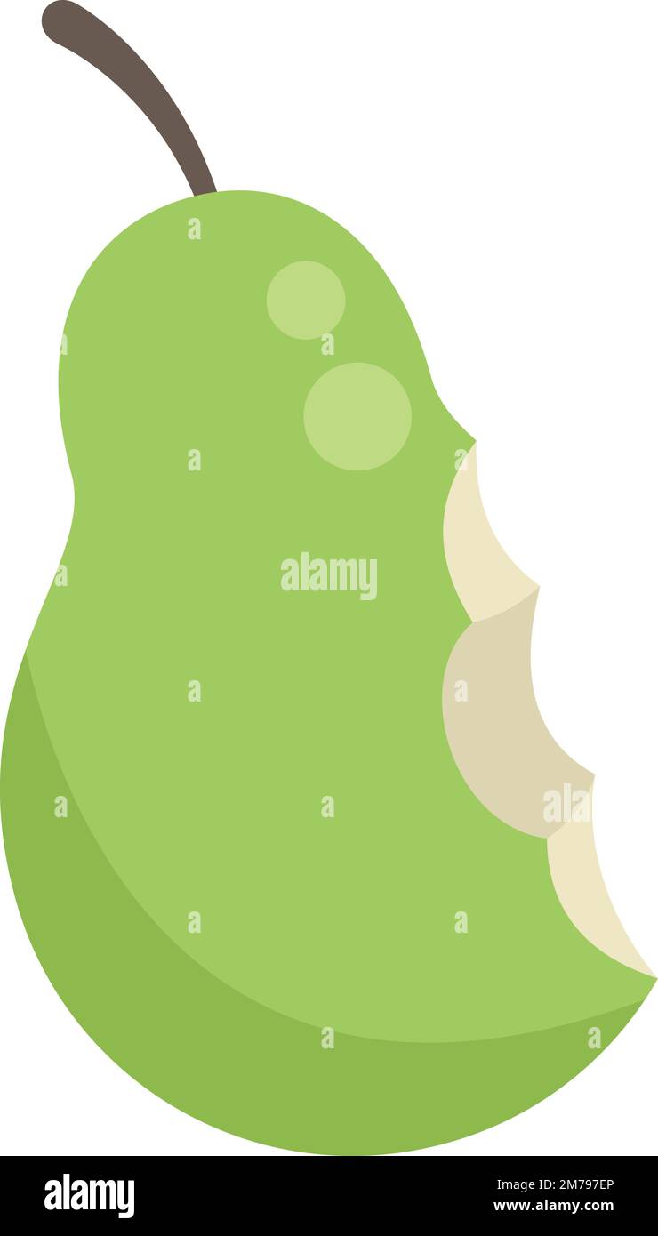Pear waste icon flat vector. Trash food. Vegetable rubbish isolated ...