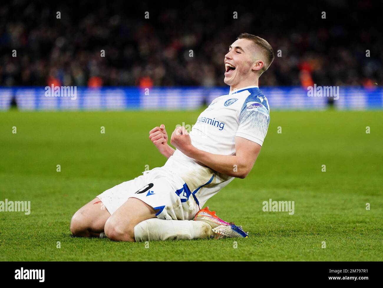 Stevenage's Dean Campbell celebrates scoring their side's second goal ...