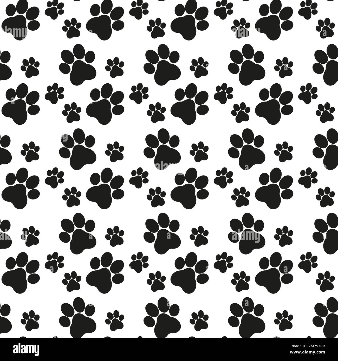 Paw print seamless pattern. Traces of Cat Textile Pattern Stock Vector ...
