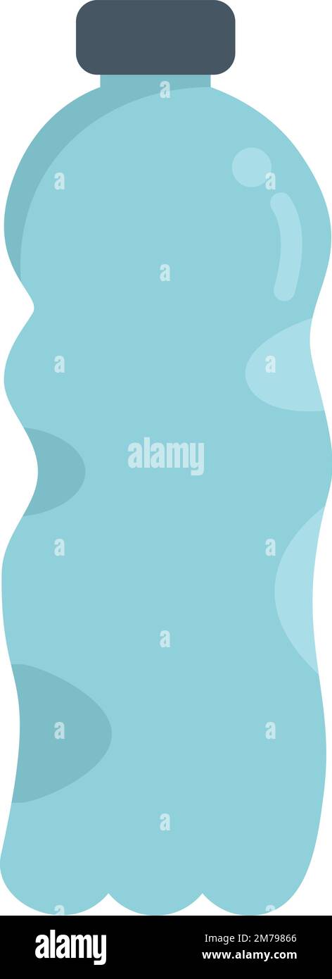 Plastic bottle waste icon flat vector. Trash food. Dry bin isolated ...