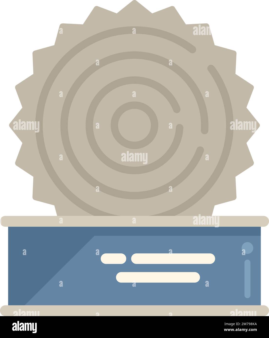 Fish tin can waste icon flat vector. Recycle metal. Metal container ...