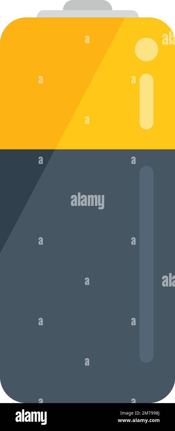 Battery waste icon flat vector. Garbage recycle. Metal container ...