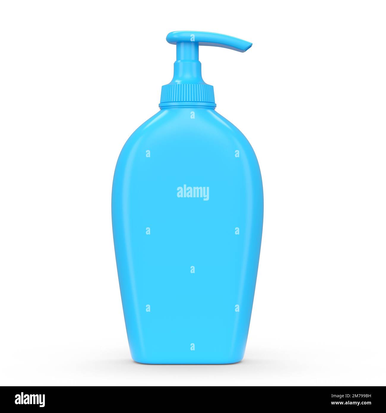 Blue sunscreens bottle or sunblock cream tube isolated on white ...