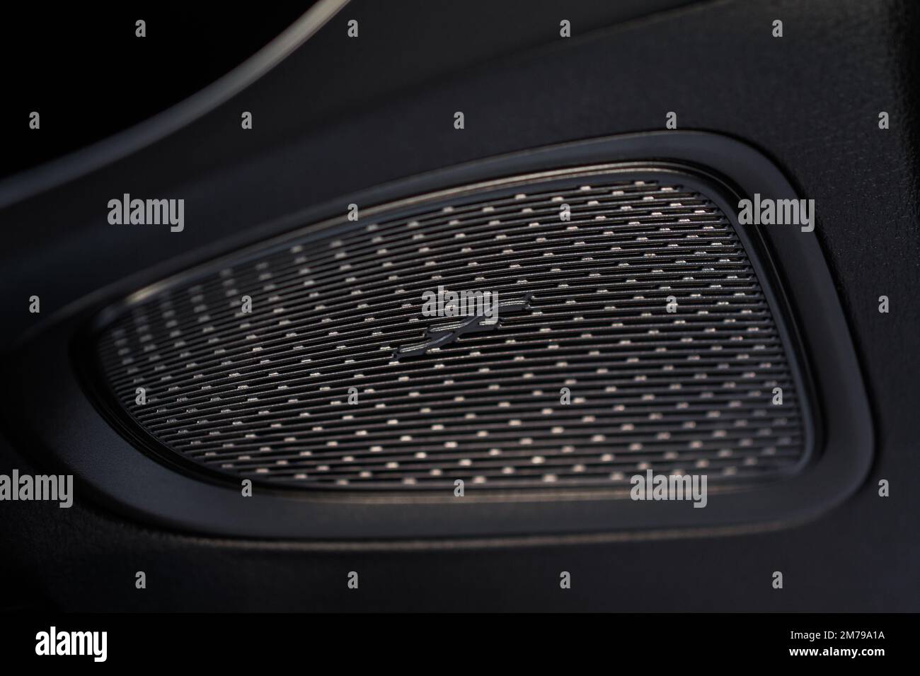 MOSCOW, RUSSIA - FEBRUARY 02, 2022. Burmester audio system speaker ...