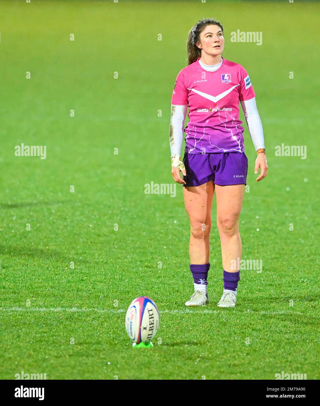 NORTHAMPTON, ENGLAND : Helen Nelson of Loughborough Lightning look on ...