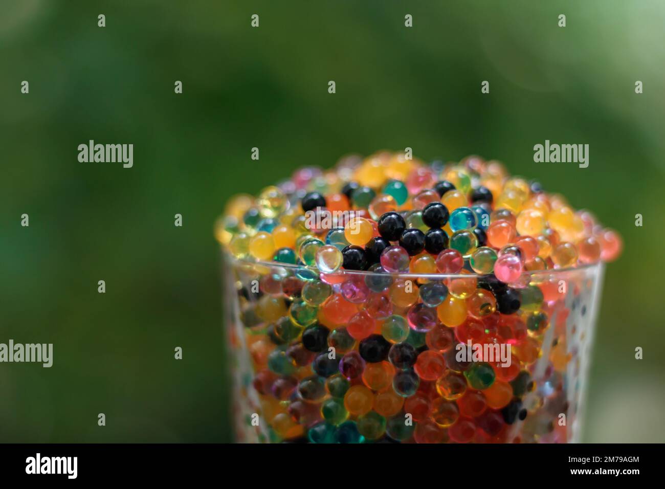 The orbeez toy, colorful flexible gel balls in the glass Stock Photo ...