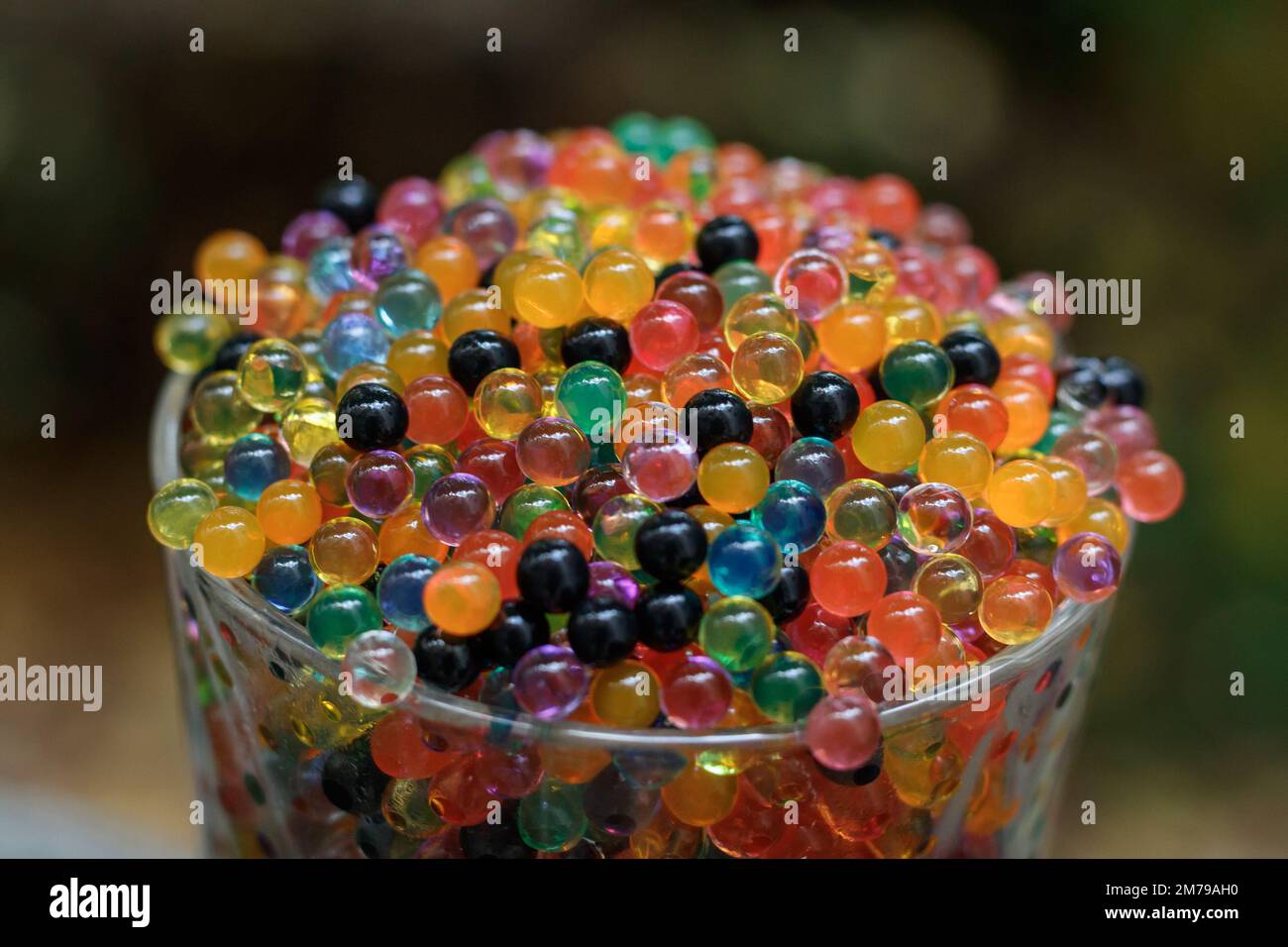 The orbeez toy, colorful flexible gel balls in the glass Stock Photo ...