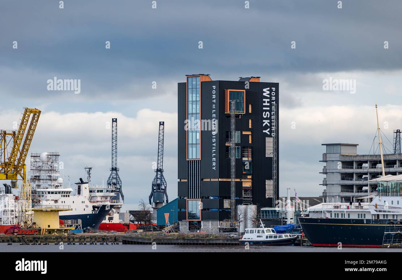 Port of Leith Distillery building under construction, Leith Harbour ...