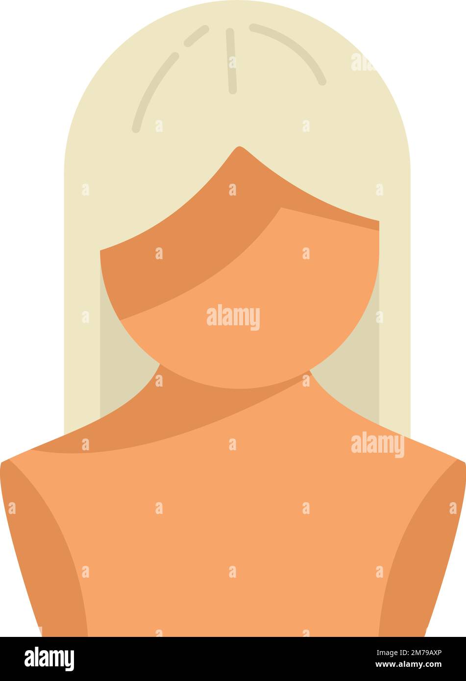 Character wig icon flat vector. Hair style. Short beauty isolated Stock ...