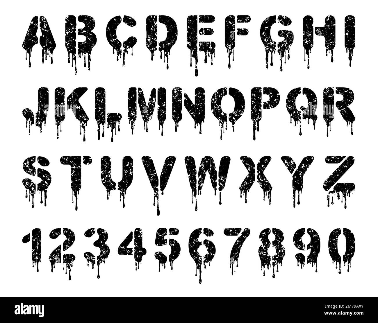 Blood Dripping Letters Font Premium Vector | Halloween Dripping