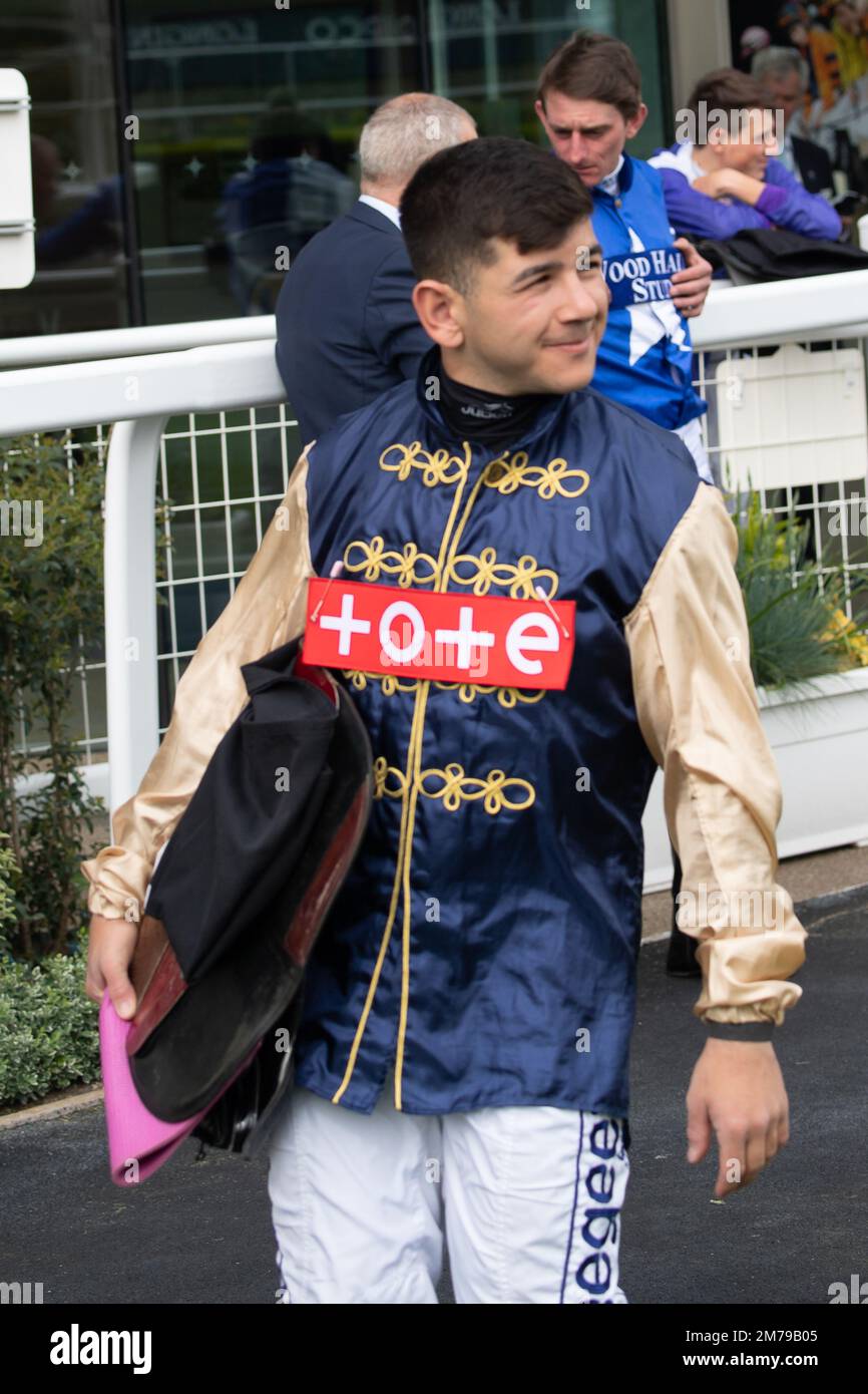 Ascot, Berkshire, UK. 6th May, 2022. Jockey Marco Ghiani before racing ...