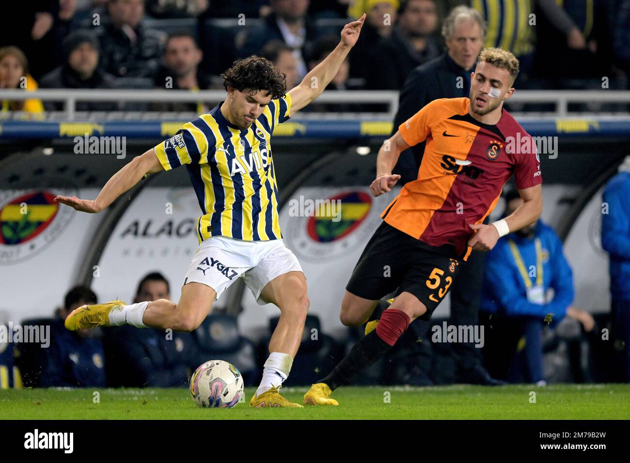 ISTANBUL - Ferdi Kadioglu of Fenerbahce SK, Baris Alper Yilmaz of ...