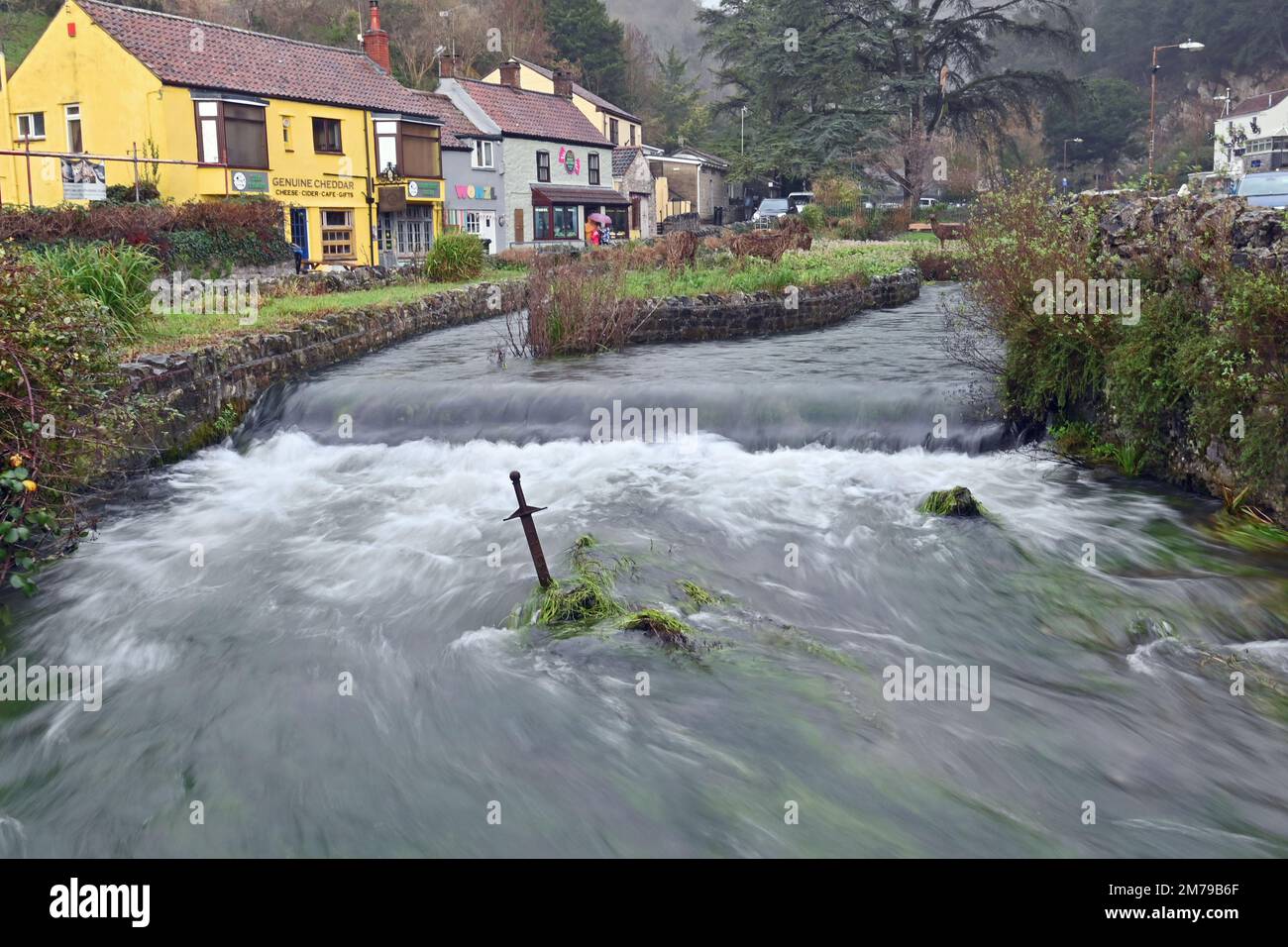 Cheddar, UK. 08th Jan, 2023. On a very wet and cold afternoon the very ...