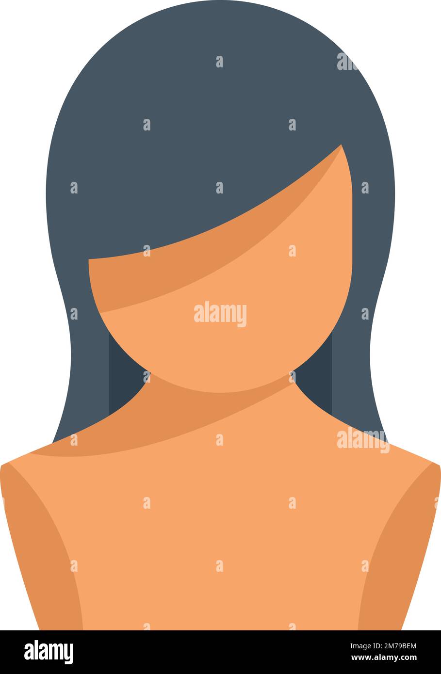Face wig icon flat vector. Haircut style. Fashion beauty isolated Stock ...