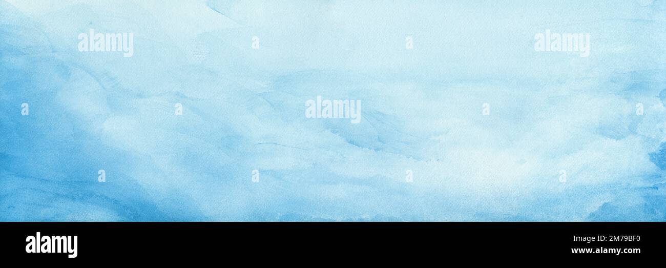 Abstract blue sky heaven watercolor gradient paint on texture paper as ...