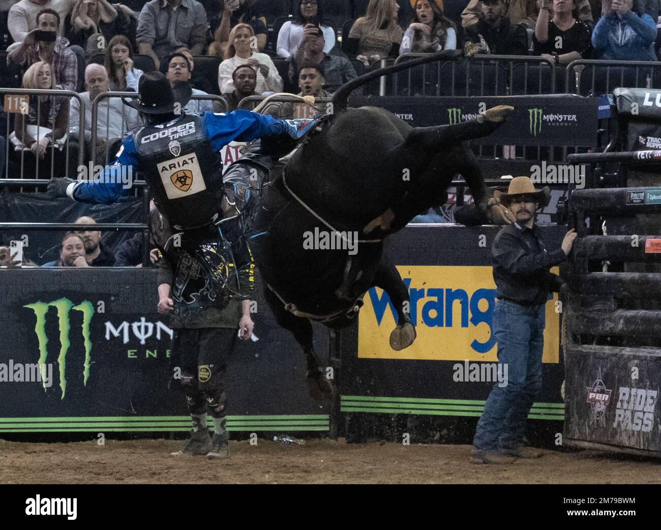 New York, New York, USA. 7th Jan, 2023. Professional bull rider JOAO ...