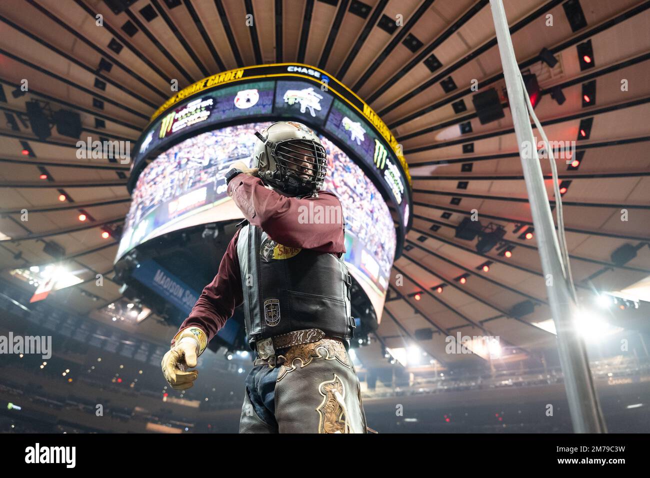 New York, New York, USA. 7th Jan, 2023. Professional bull rider MARCELO ...