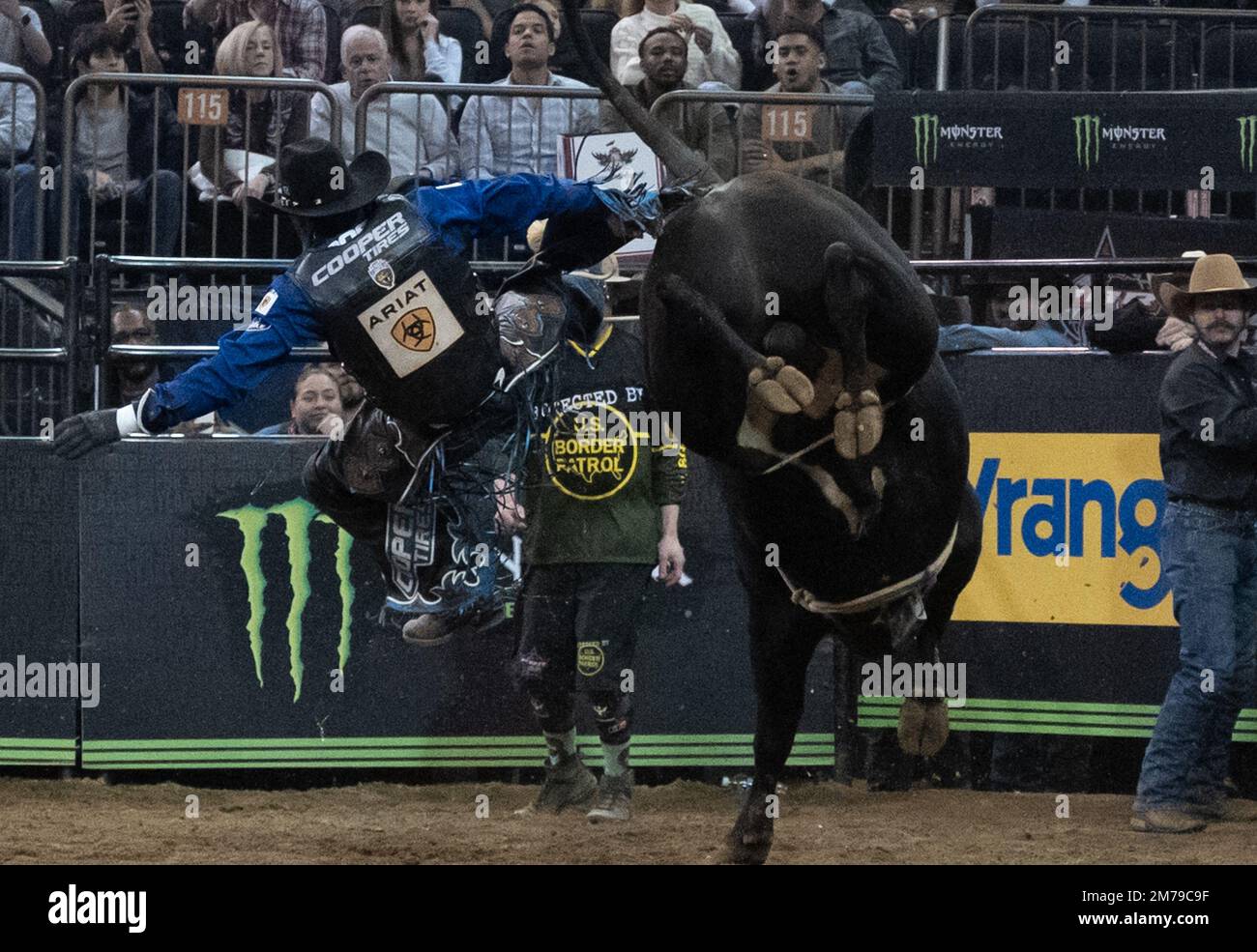 New York, New York, USA. 7th Jan, 2023. Professional bull rider JOAO ...