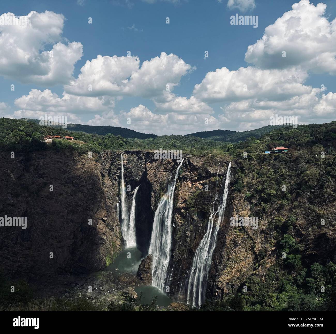 A scenic view of Jog Falls Waterfall on the Sharavati river in ...