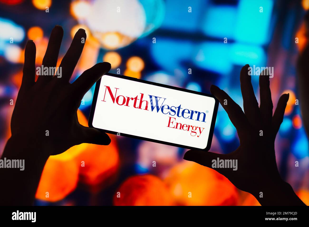 In this photo illustration, the NorthWestern Corporation logo is ...