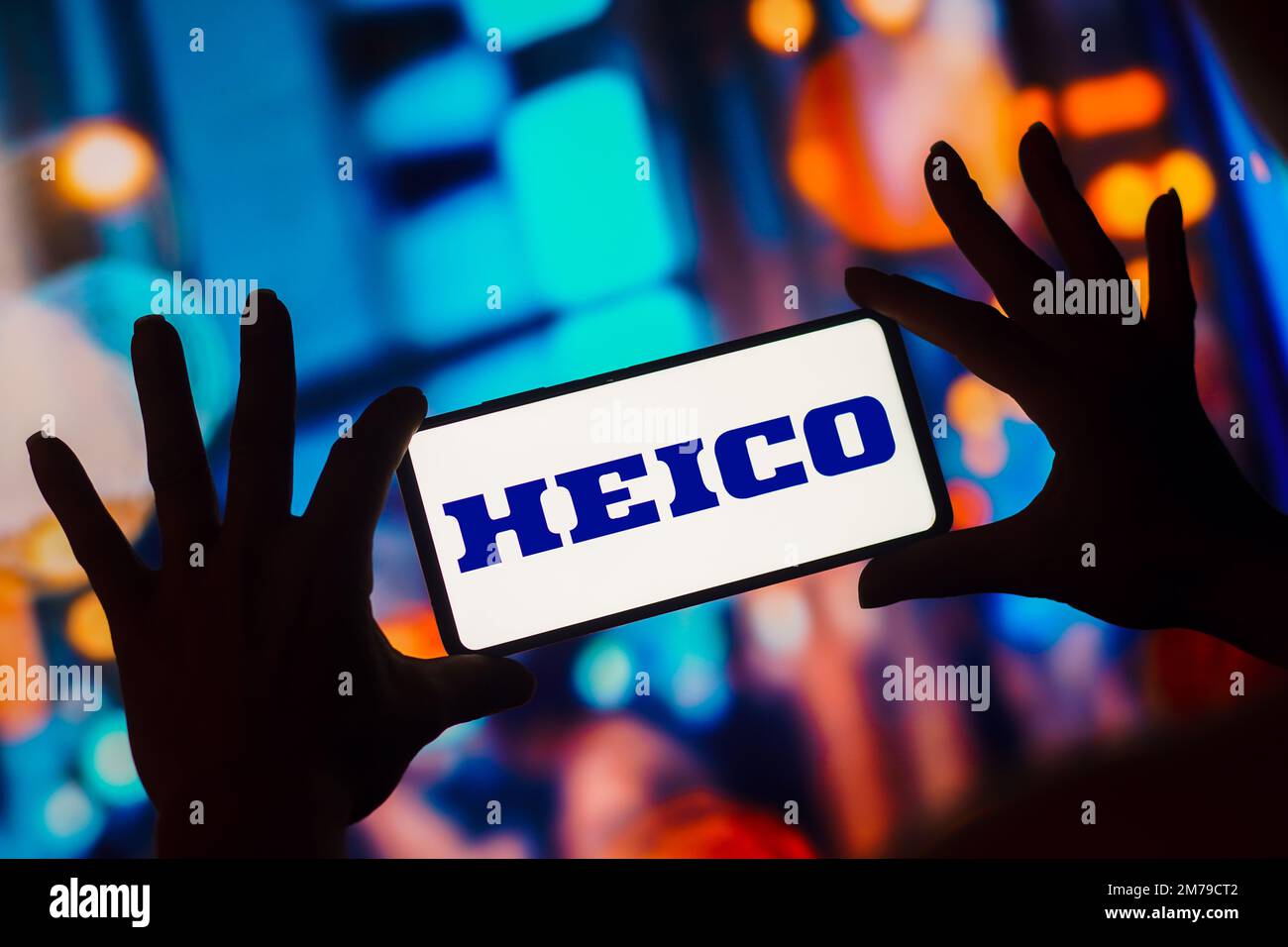 In this photo illustration, the HEICO Corporation logo is displayed on ...