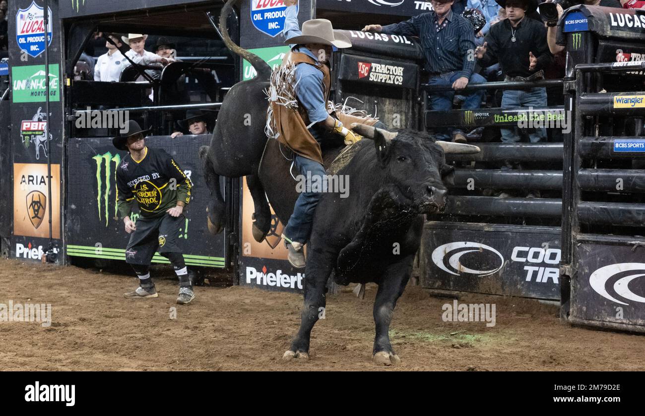 New York, New York, USA. 7th Jan, 2023. Professional bull rider RAFAEL ...