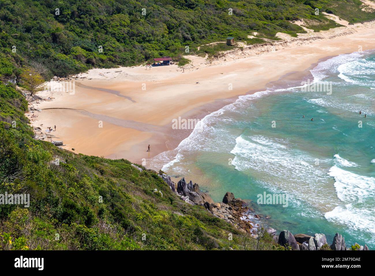 Beach, forest and rocks in the wild Lagoinha do Leste beach ...