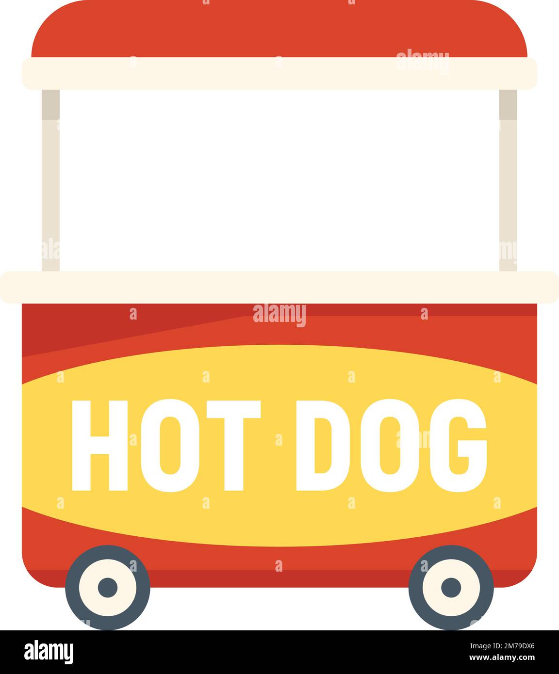 Fast food icon flat vector. Hot dog cart. Street kiosk isolated Stock ...
