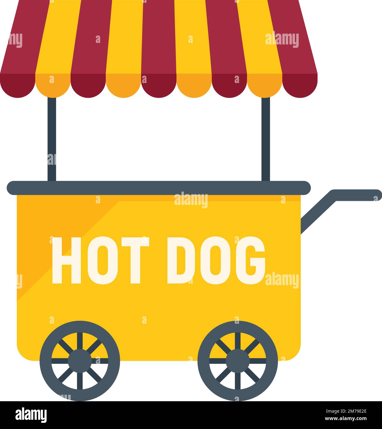 Hot dog market icon flat vector. Snack shop. Stall kiosk isolated Stock Vector Image & Art - Alamy