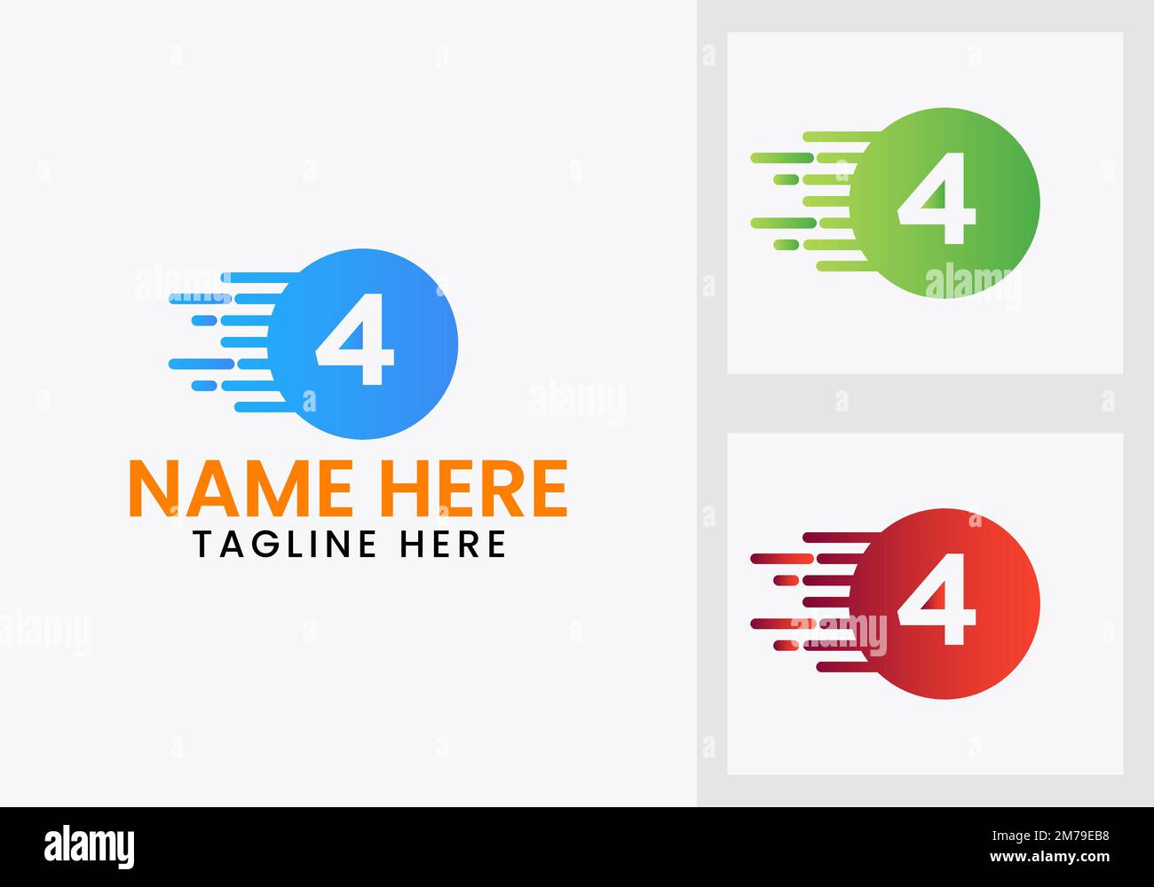 Letter 4 Technology Logo Design Template. Modern Logotype Symbol Stock ...