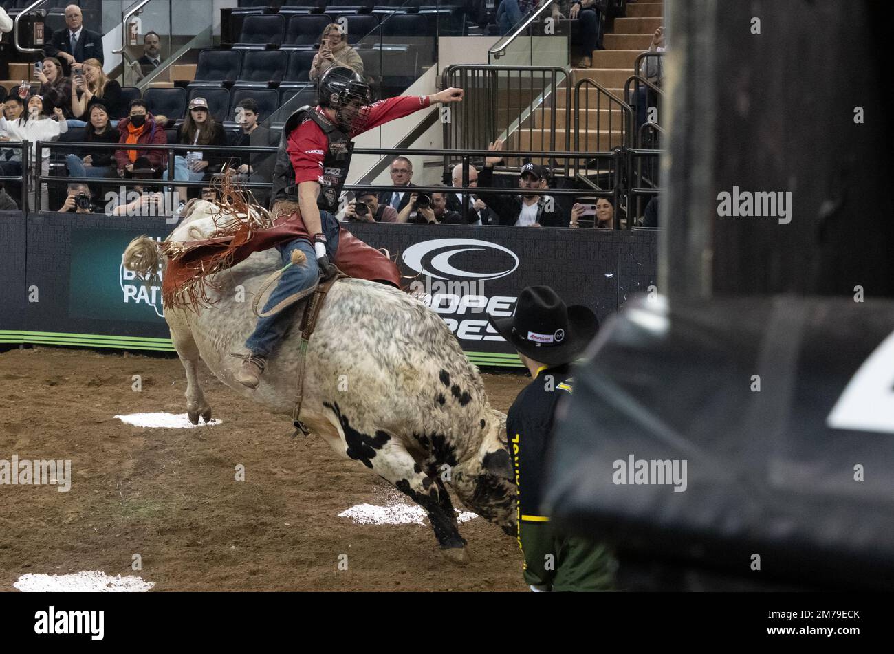 New York, New York, USA. 7th Jan, 2023. Professional bull rider SILVANO ...