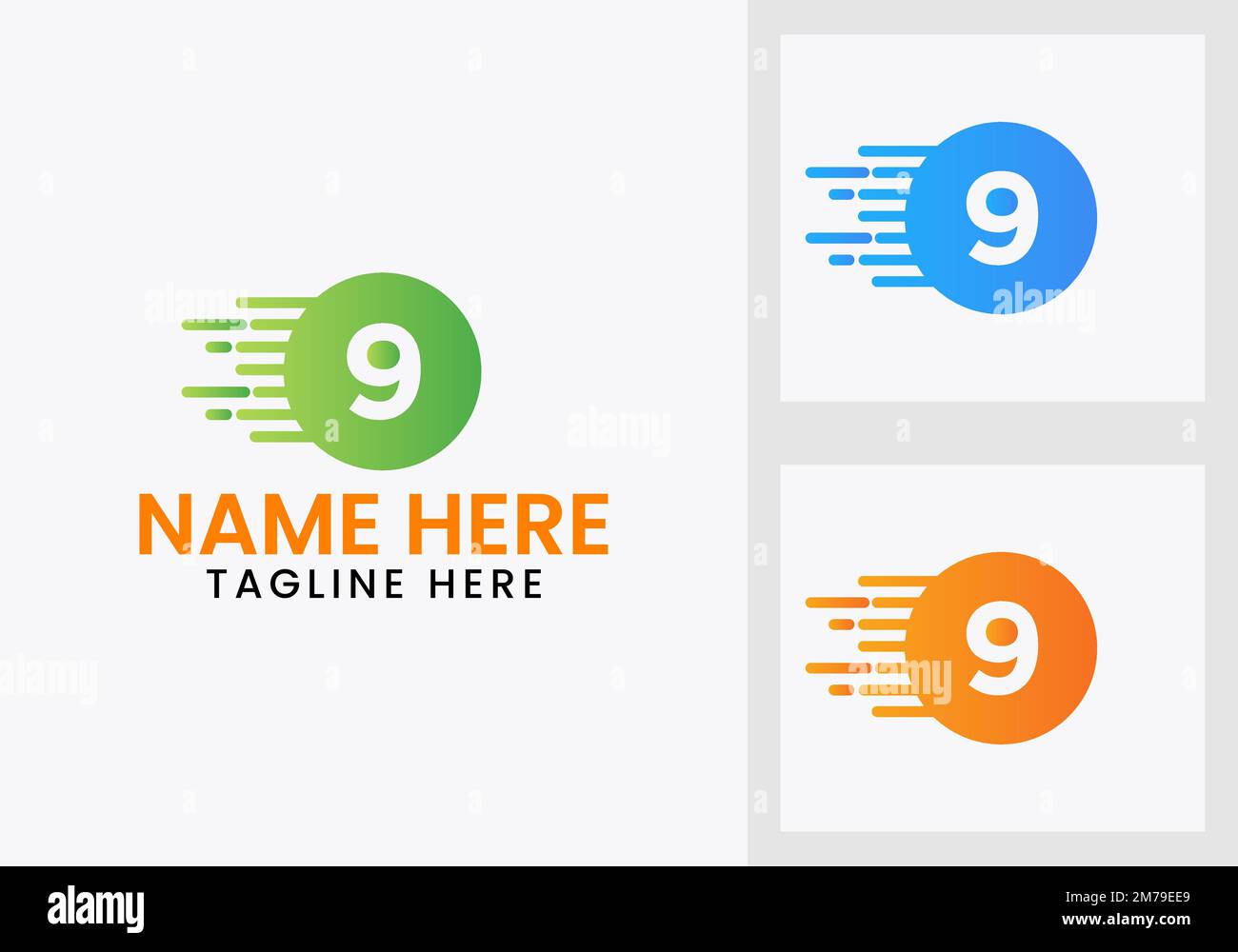 Letter 9 Technology Logo Design Template. Modern Logotype Symbol Stock ...