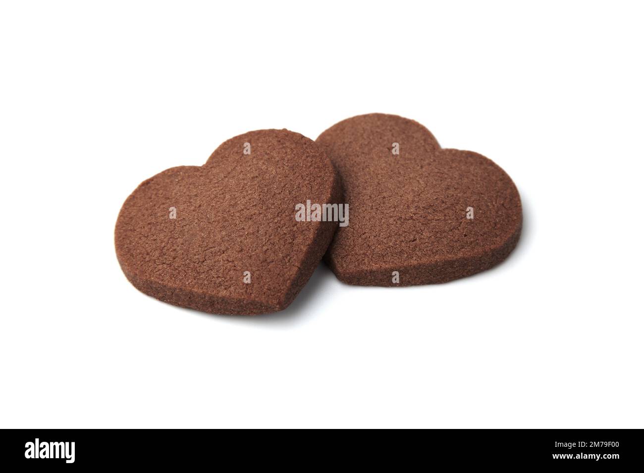 heart shaped chocolate cookies isolated on white background Stock Photo ...