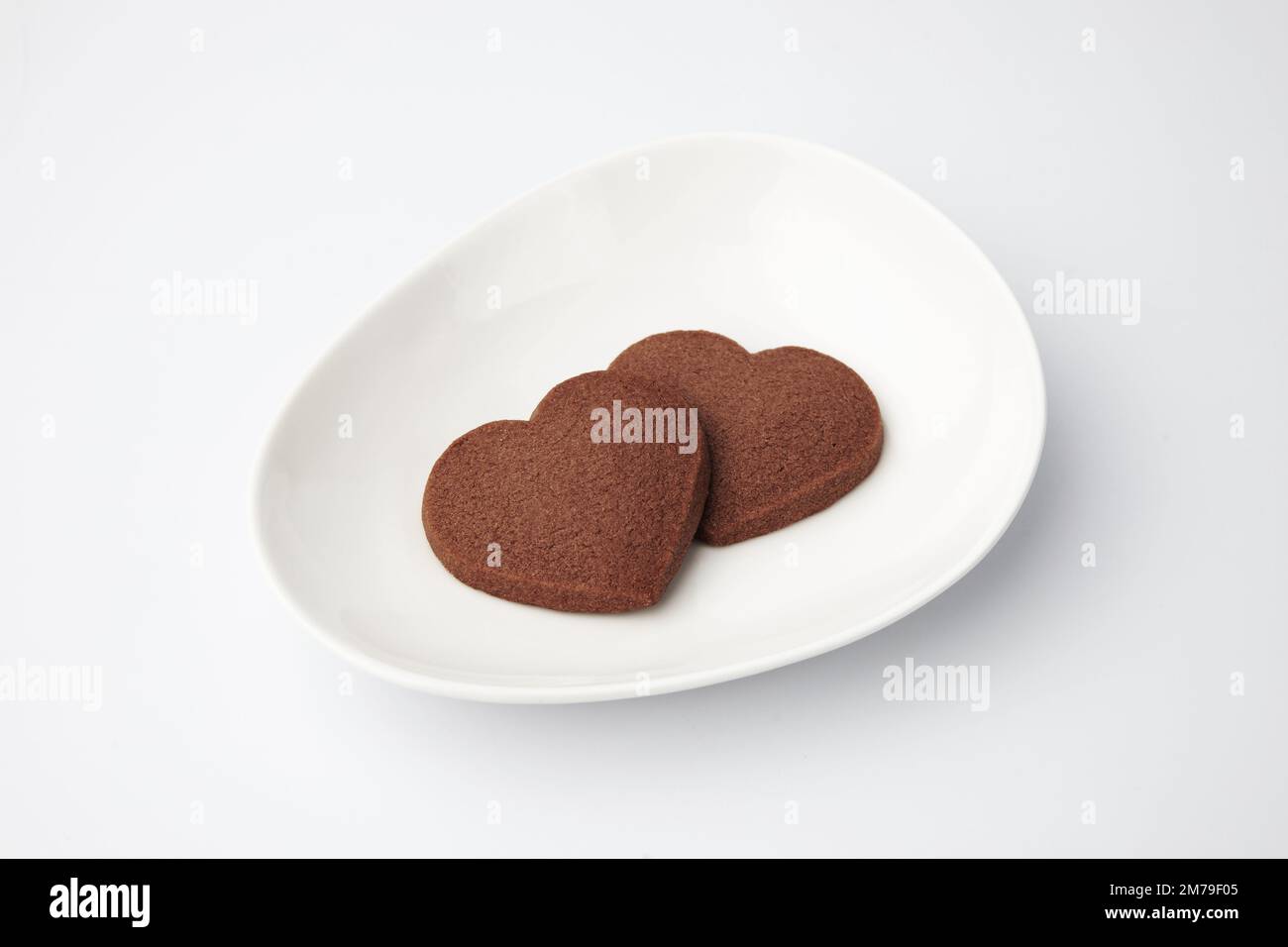 heart shaped chocolate cookies isolated on white background Stock Photo ...